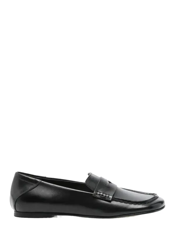 Dear Frances Drew Penny Leather Loafers - Black