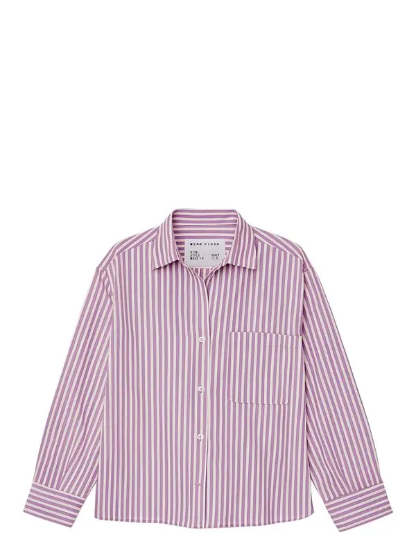 CISSA Striped Button-front Shirt - Pink