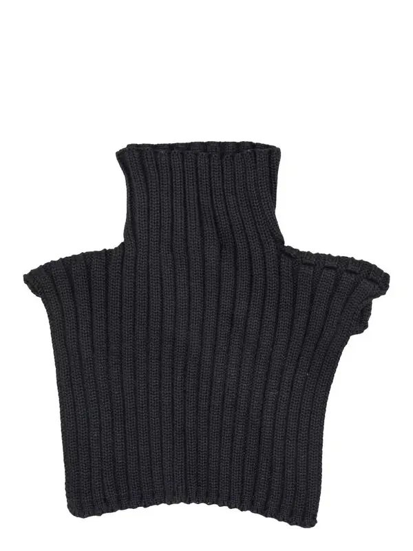 NICCOLO PASQUALETTI Ribbed Knit Turtleneck Shrug - Black
