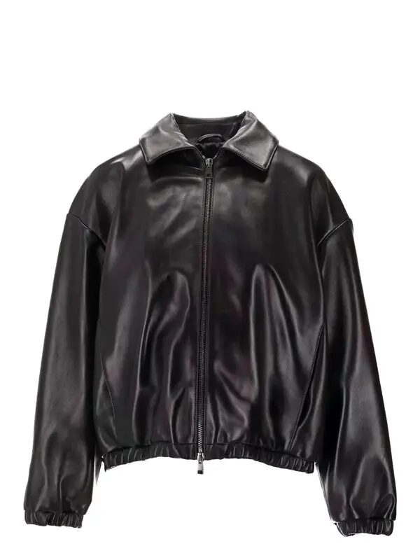 LA ROSE Nappa Leather Zip Jacket - Black
