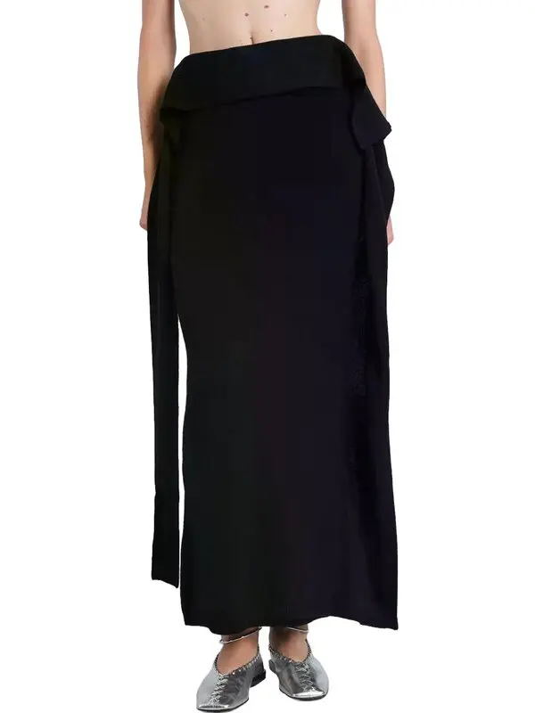 ENTIRE STUDIOS Layered Draped Skirt - Black