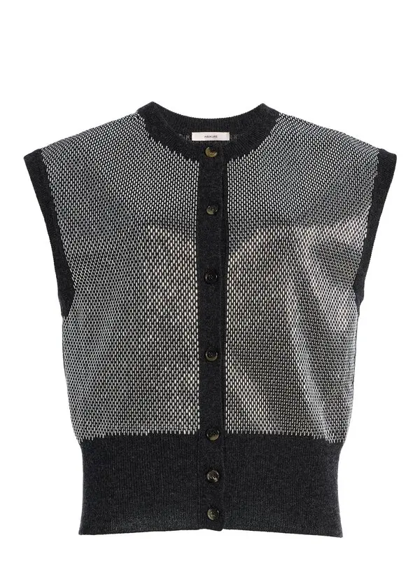HAIKURE Kirby' Embellished Wool Knit Top - Silver