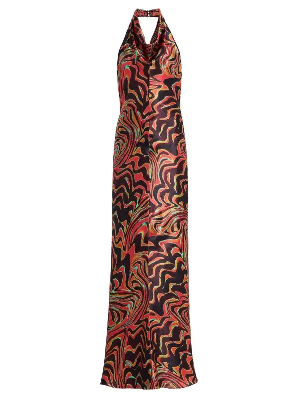 Christopher John Rogers Printed Satin Gown - Red