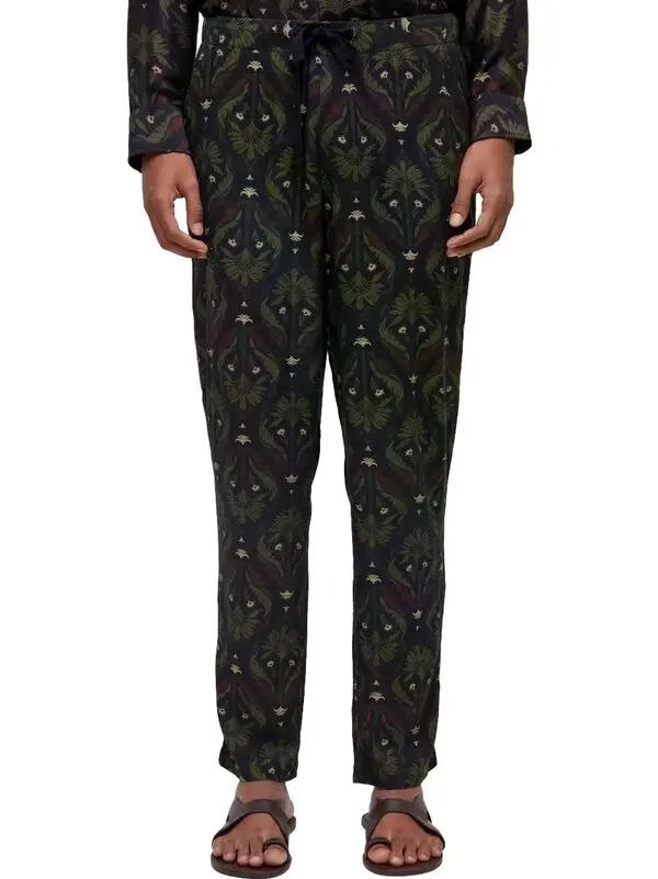 OSKLEN Damask-pattern Trousers - Black