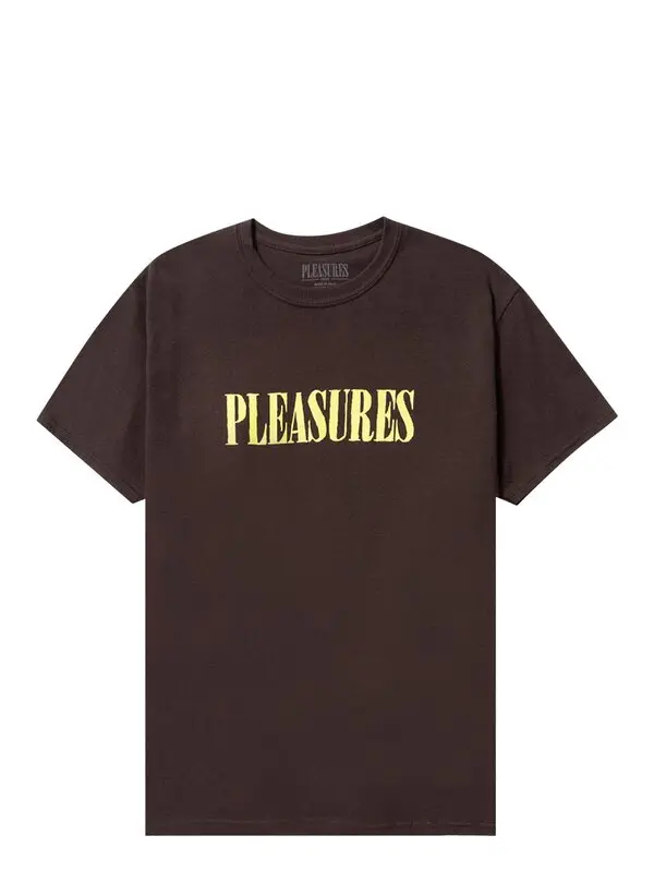 PLEASURES Tickle Logo T-shirt - Brown