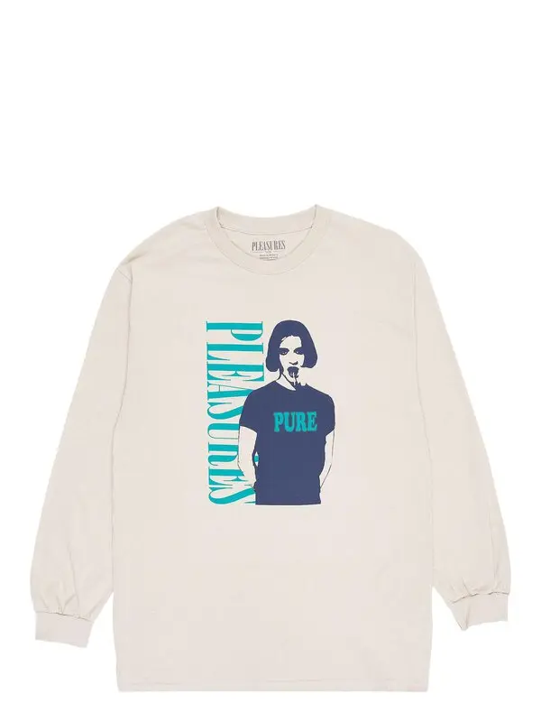 PLEASURES Long Sleeve T-shirt - Cream