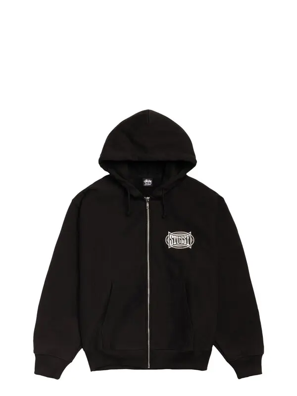 StÜssy Champion Oval Zip Hoodie - Black