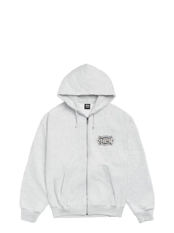 StÜssy Champion Oval Zip Up Hoodie - Grey