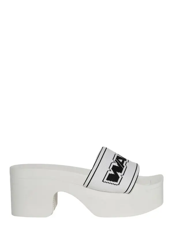 Alexander Wang Webbing Platform Slides - White