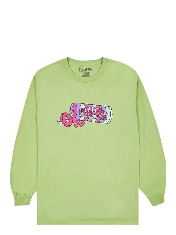 PLEASURES Suck Washed Long-sleeve T-shirt - Green