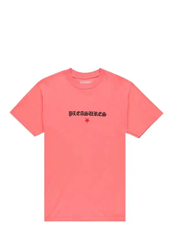 PLEASURES Shine Embroidered Tee - Orange