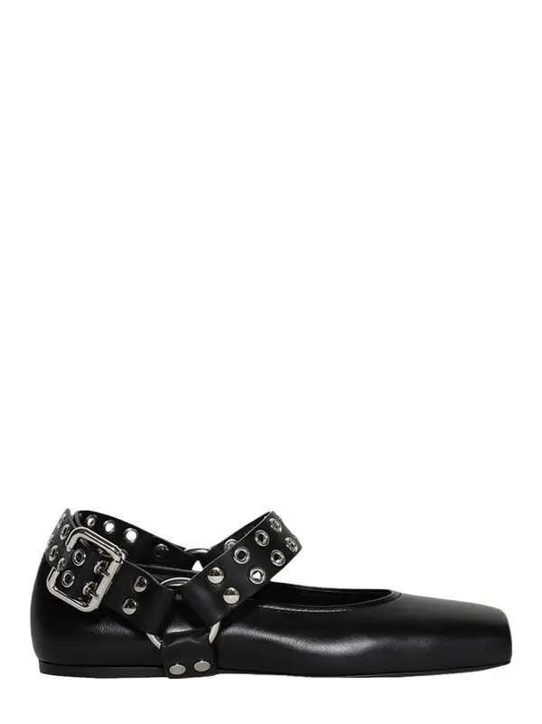Alaïa Biker Ballet Flat - Black