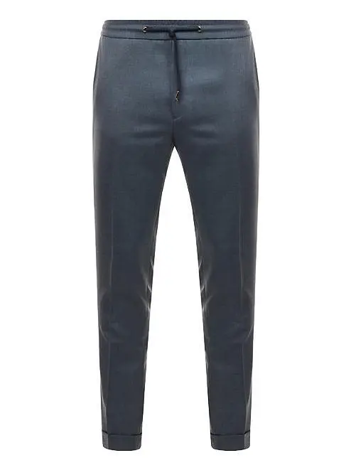 Paul Smith Drawstring-waist Tapered-leg Wool Trousers - Grey