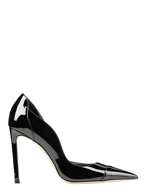 JIMMY CHOO Brigitte 100 Patent Leather Heels - Black