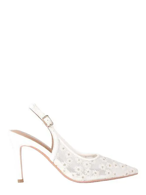 Carvela Positano Floral Slingback Heeled Pumps - White