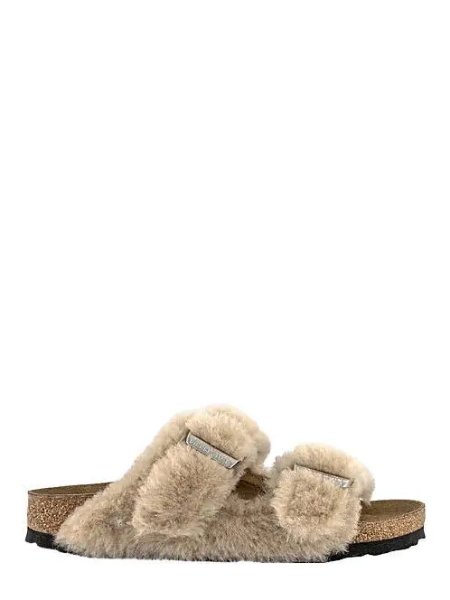 BIRKENSTOCK Arizona Suede And Shearling Sandals - Sandcastle