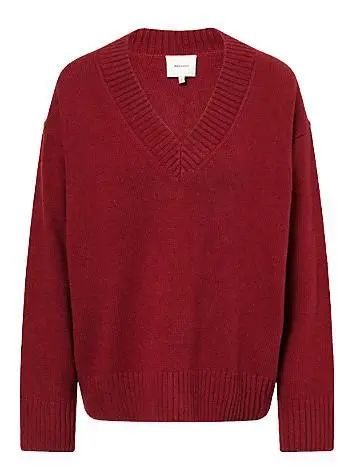 REFORMATION Jadey V-neck Cashmere And Wool-blend Jumper - Chianti