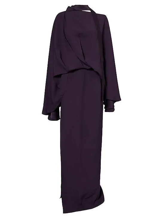 TALLER MARMO Draped Crepe-cady Maxi Dress - Liquorice