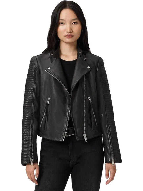 ALLSAINTS Raul Leather Biker Jacket - Black