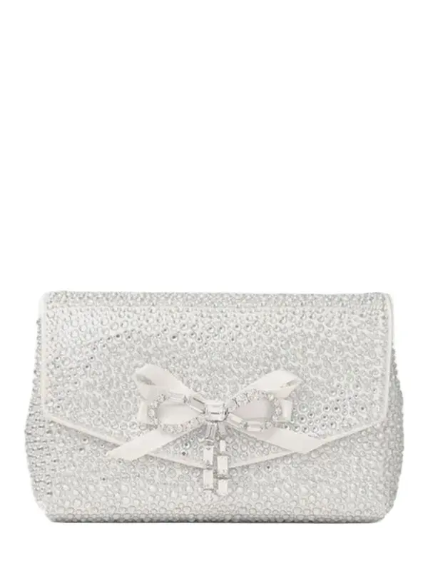 JIMMY CHOO Soft Bow Mini Bag - Ivory/silver