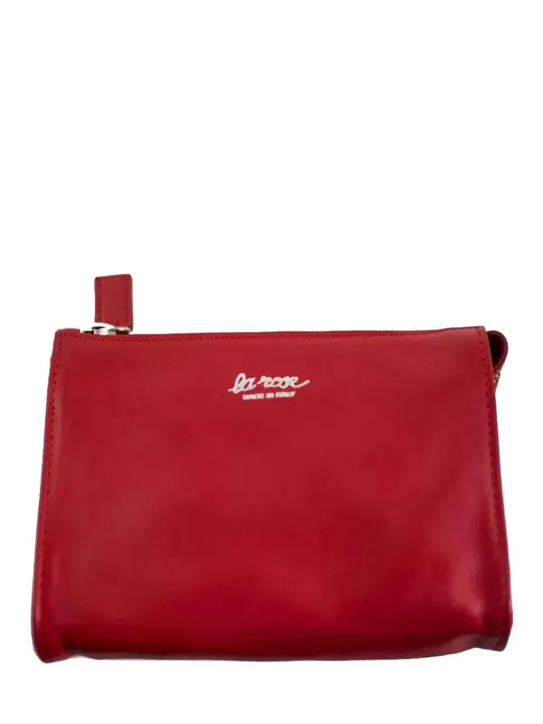 LA ROSE Leather Makeup Bag - Red