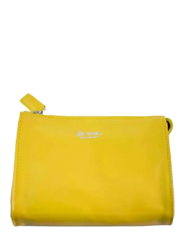 LA ROSE Minimal Leather Makeup Bag - Yellow