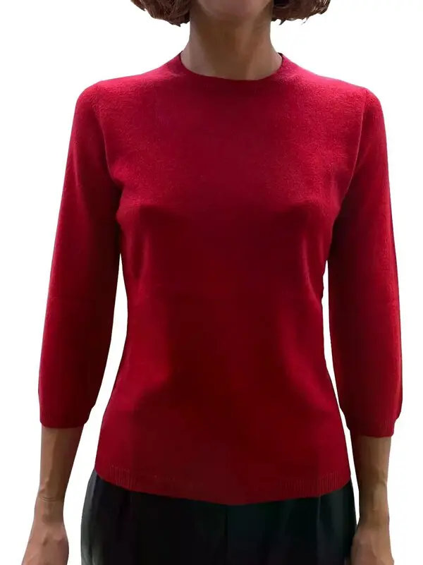 LA ROSE Three-quarter-sleeved Top - Red