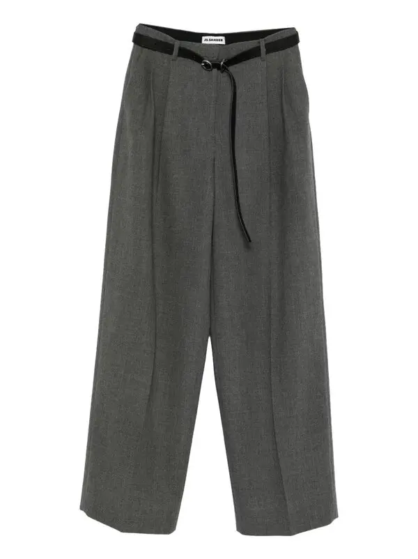 JIL SANDER Belted Pleated Pants - Grey