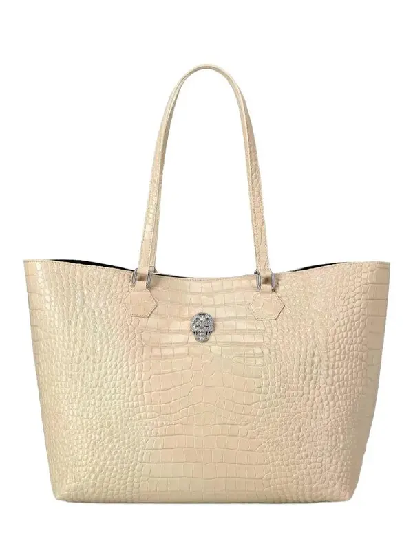 Philipp Plein Crocodile-embossed Tote Bag - Neutrals