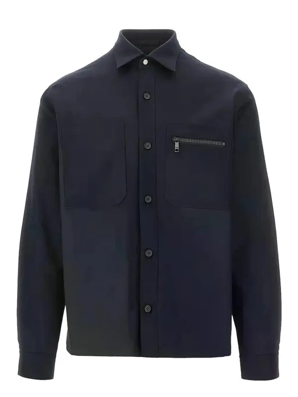 Zegna Zip-pocket Shirt - Blue