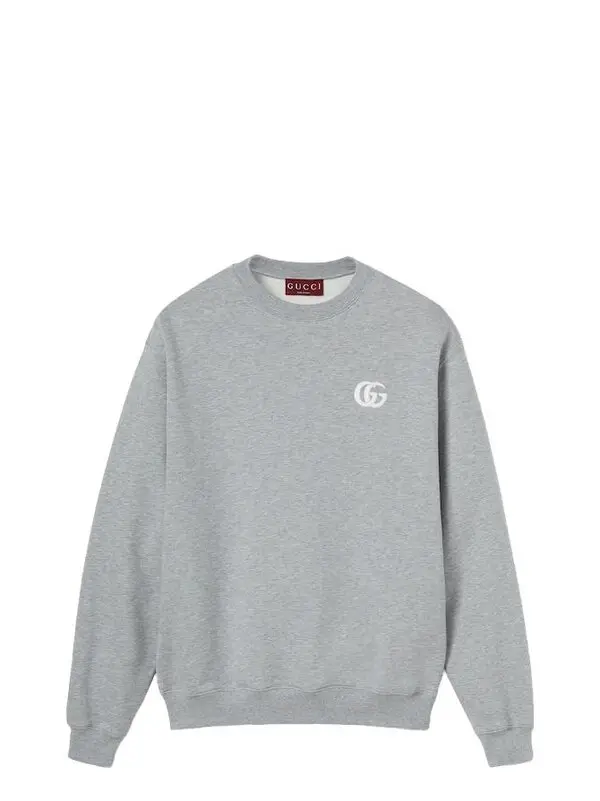 Gucci Cotton Jersey Sweatshirt With Embroidery - Grey