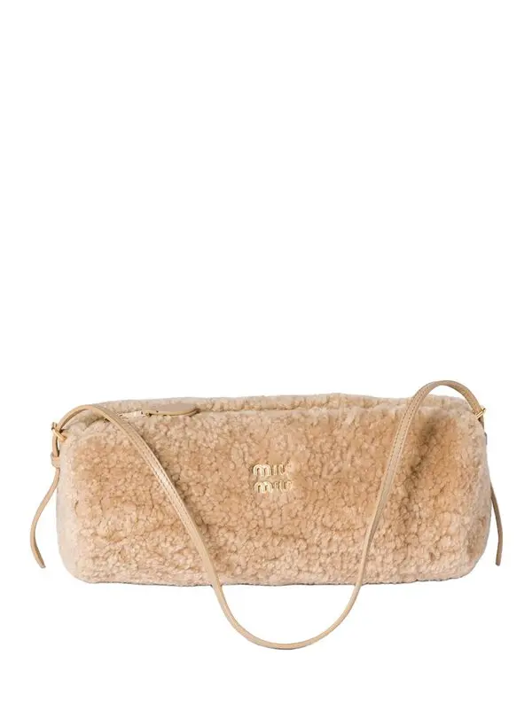 Miu Miu Shearling Pouch - Sand Beige