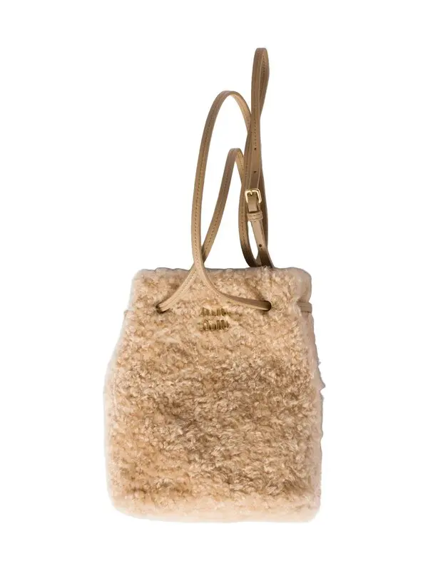 Miu Miu Shearling Pouch - Sand Beige