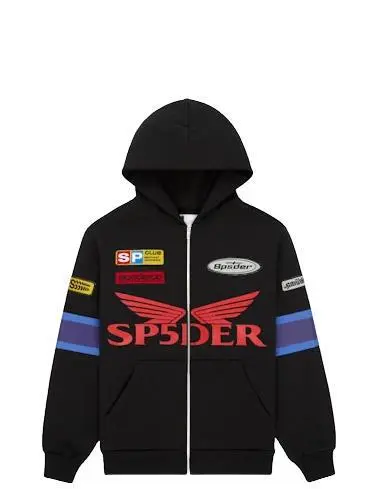 SP5DER Gt Zip Up Hoodie - Black