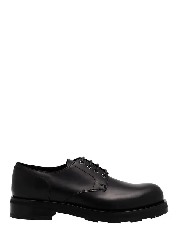THE ROW Leather Derby Lug-sole Shoes - Black