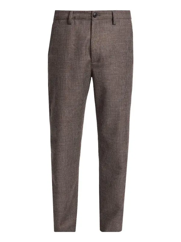 Dries Van Noten Penwick Glen Check Wool Pants - Brown