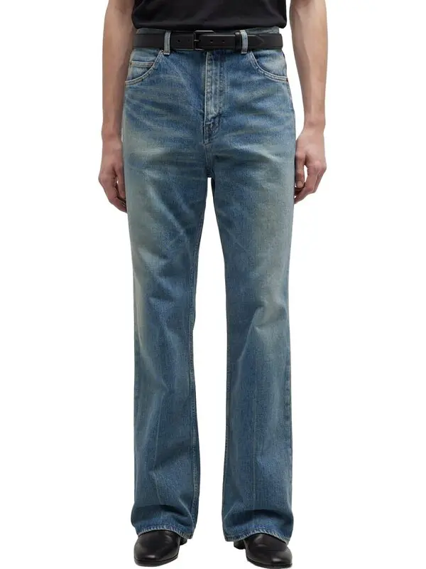 Saint Laurent 70s Flare Denim Jeans - Medium Blu