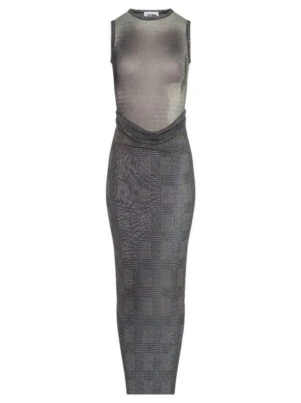 Jean Paul Gaultier Layered Mesh Maxi Dress - Gray