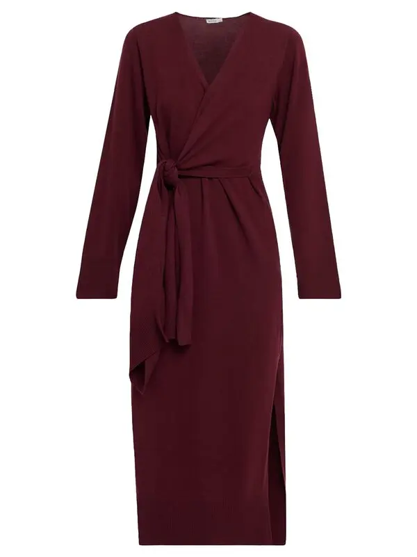 Simkhai Skyla Cashmere-blend Wrap Dress - Sangria