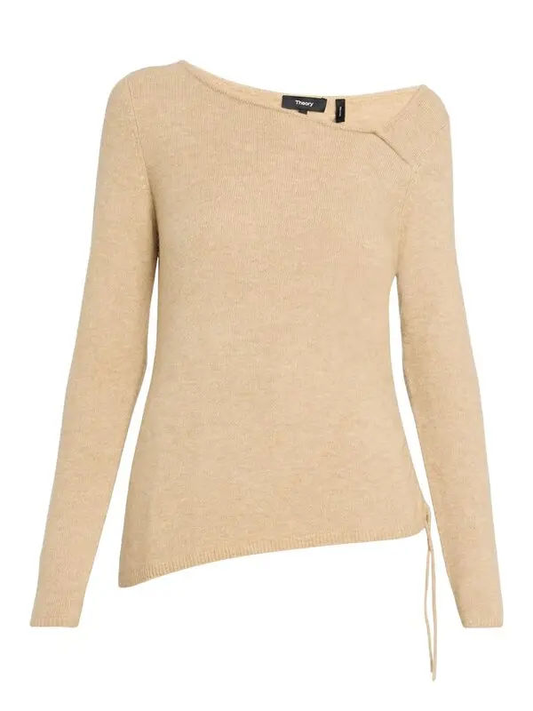 Theory Cashmere-blend Asymmetric Sweater - Beige - V4