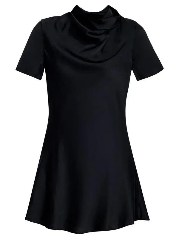 Staud Silk Cowl-neck Mini Dress - Black