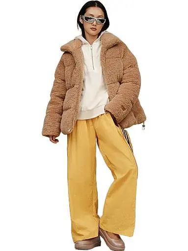 Pink Ugg® Emmalynn Uggfluff Puffer Jacket - Brown