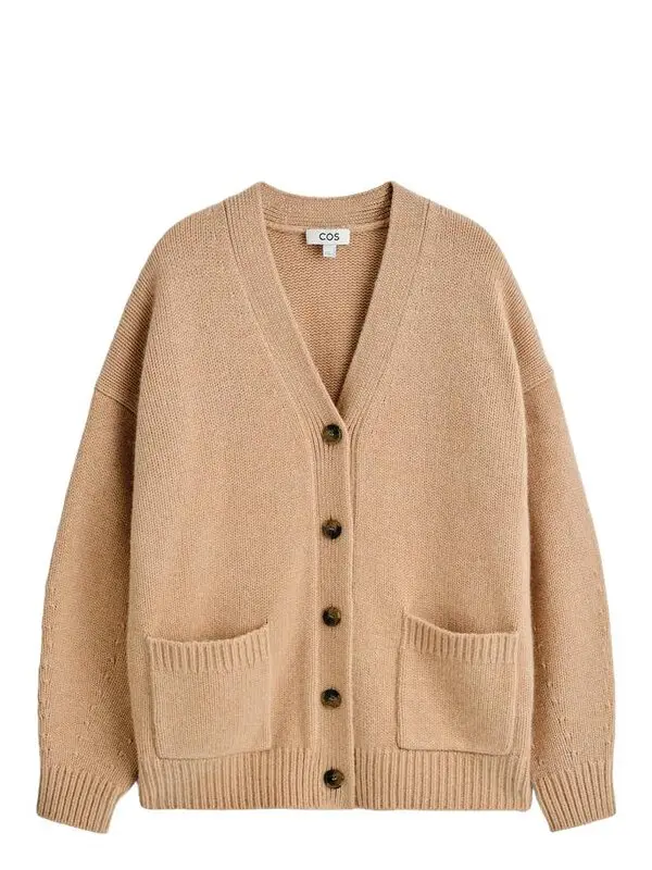 Cos Oversized Merino Wool Cardigan - Beige