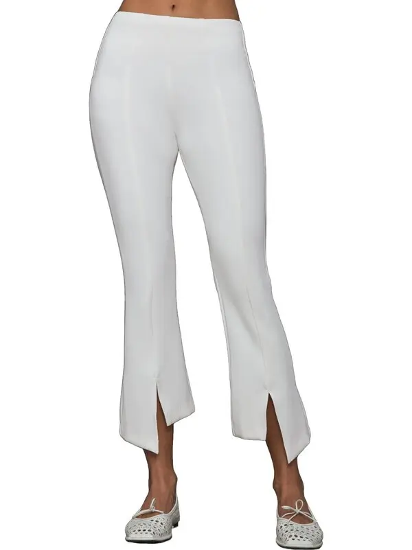 ONA Cropped Split Hem Flare Pant - White