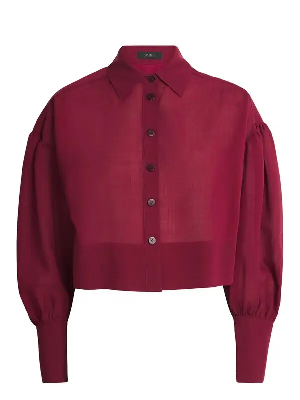 JOSEPH Wool Voile Anais Blouse - Red
