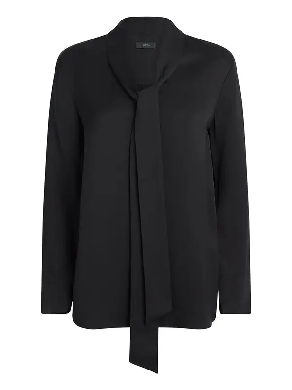JOSEPH Tie-detail Adele Blouse - Black