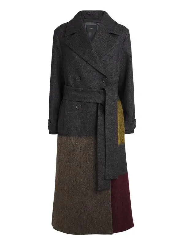 JOSEPH Wool-blend Merton Overlay Coat - Silver