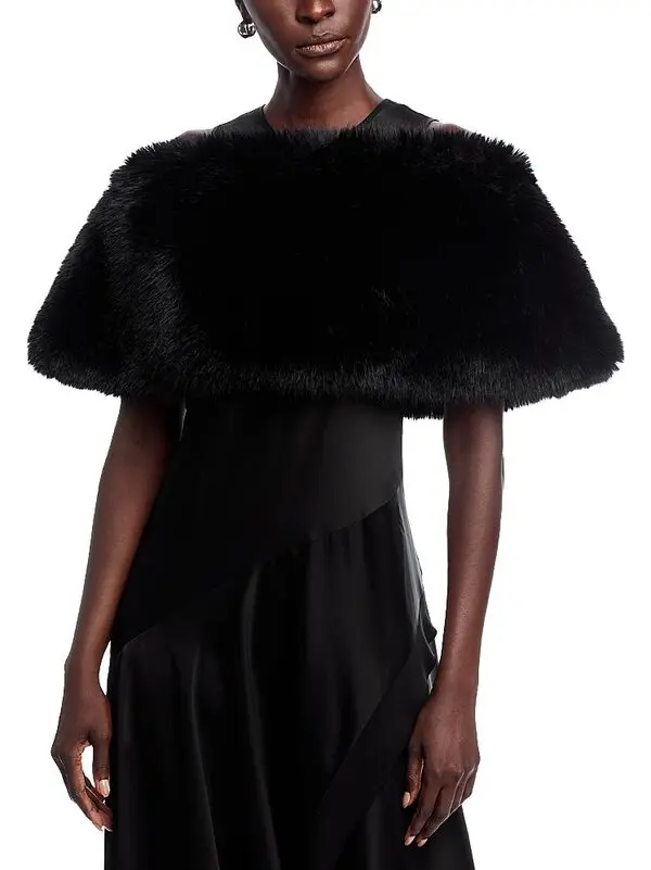 Adrienne Landau Luna Faux Fur Shawl - Jet Black