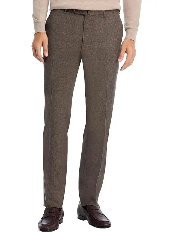 PT TORINO Slim Fit Stretch Flannel Trousers - Heather Brown