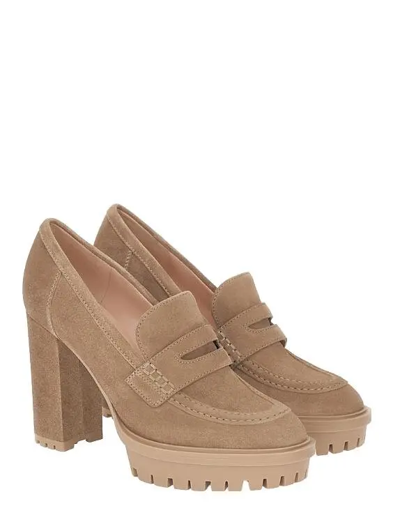 GIANVITO ROSSI Barry Mocassin Pumps - Brown Suede Leather